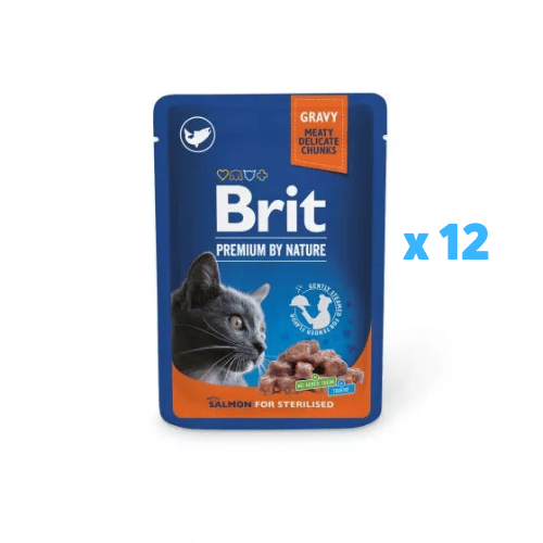 BRIT PREMIUM Pouch Salmon Sterilized 12 x 100g z łososiem dla kotów ...